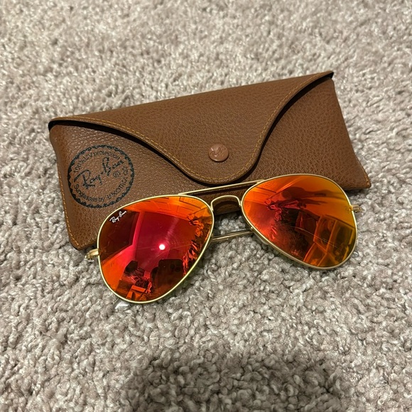 Ray-Ban | Accessories | Authentic Orange Rayban Aviator Flash Lenses ...